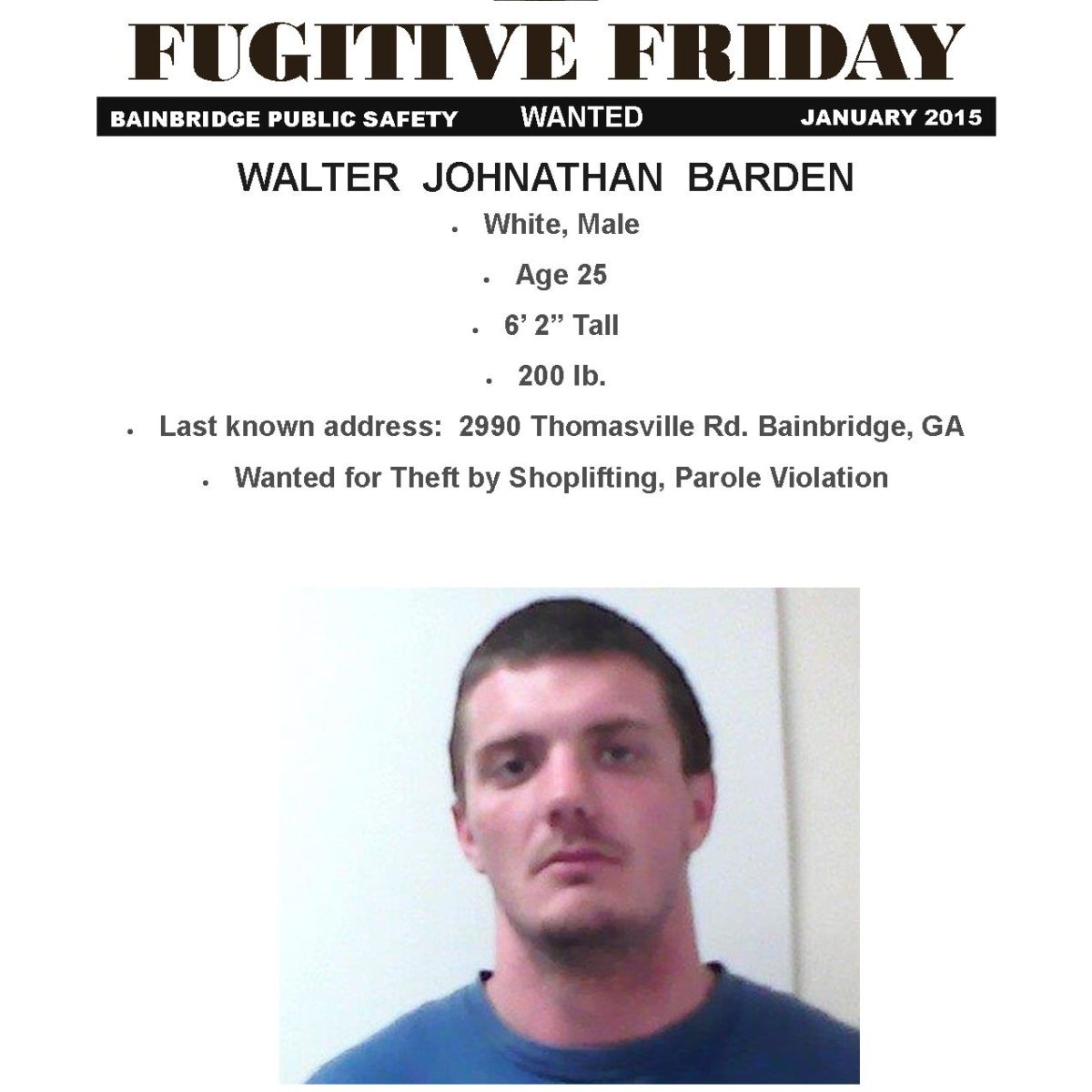 Bainbridge Public Safety Wanted List: Jonathan Barden and Rashad James ...