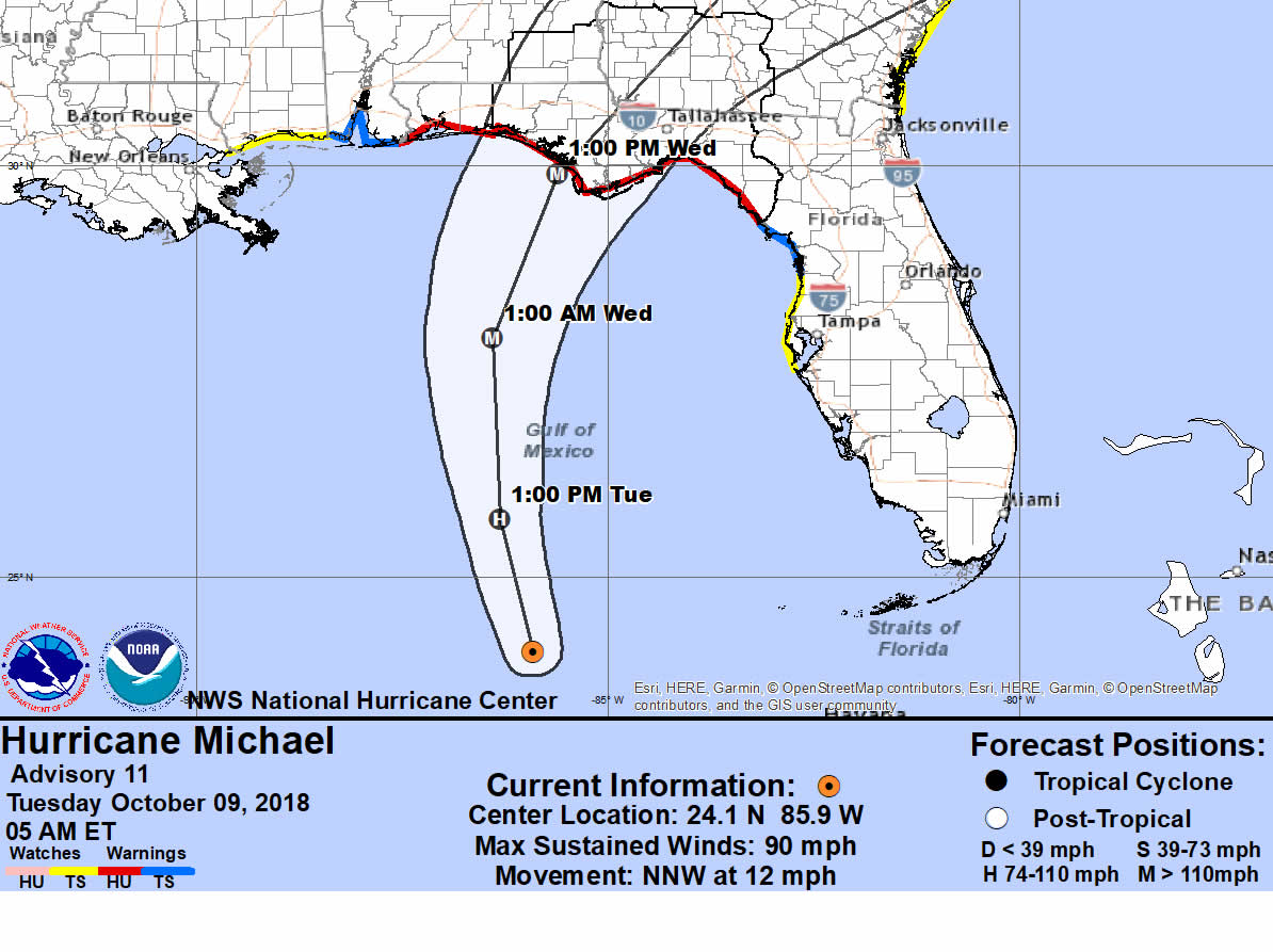 Tallahassee Hurricane Michael Map